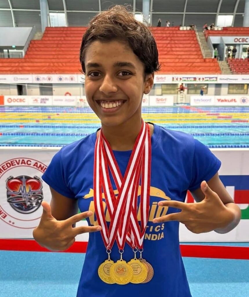 38th National Games Day 1 Summary, Dhinidhi Desinghu record hattrick ...